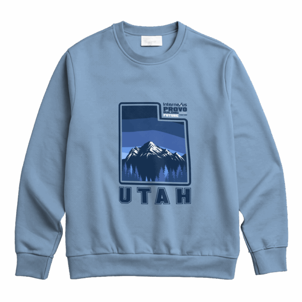 Utah Blue Sweatshirt – Mountain Design in Utah State Shape - Internexus ...