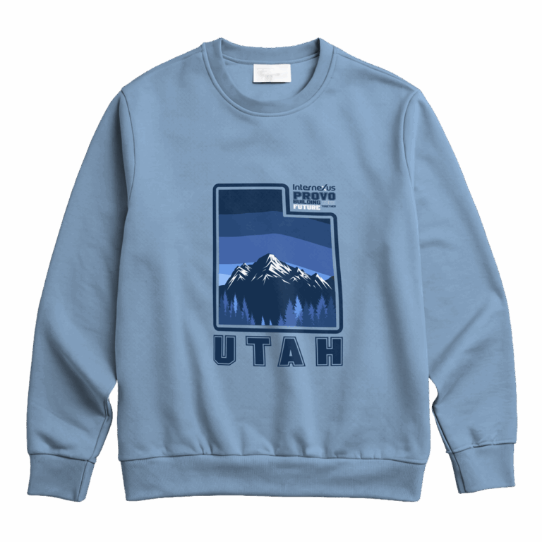 Utah Blue Sweatshirt – Mountain Design in Utah State Shape - Internexus ...